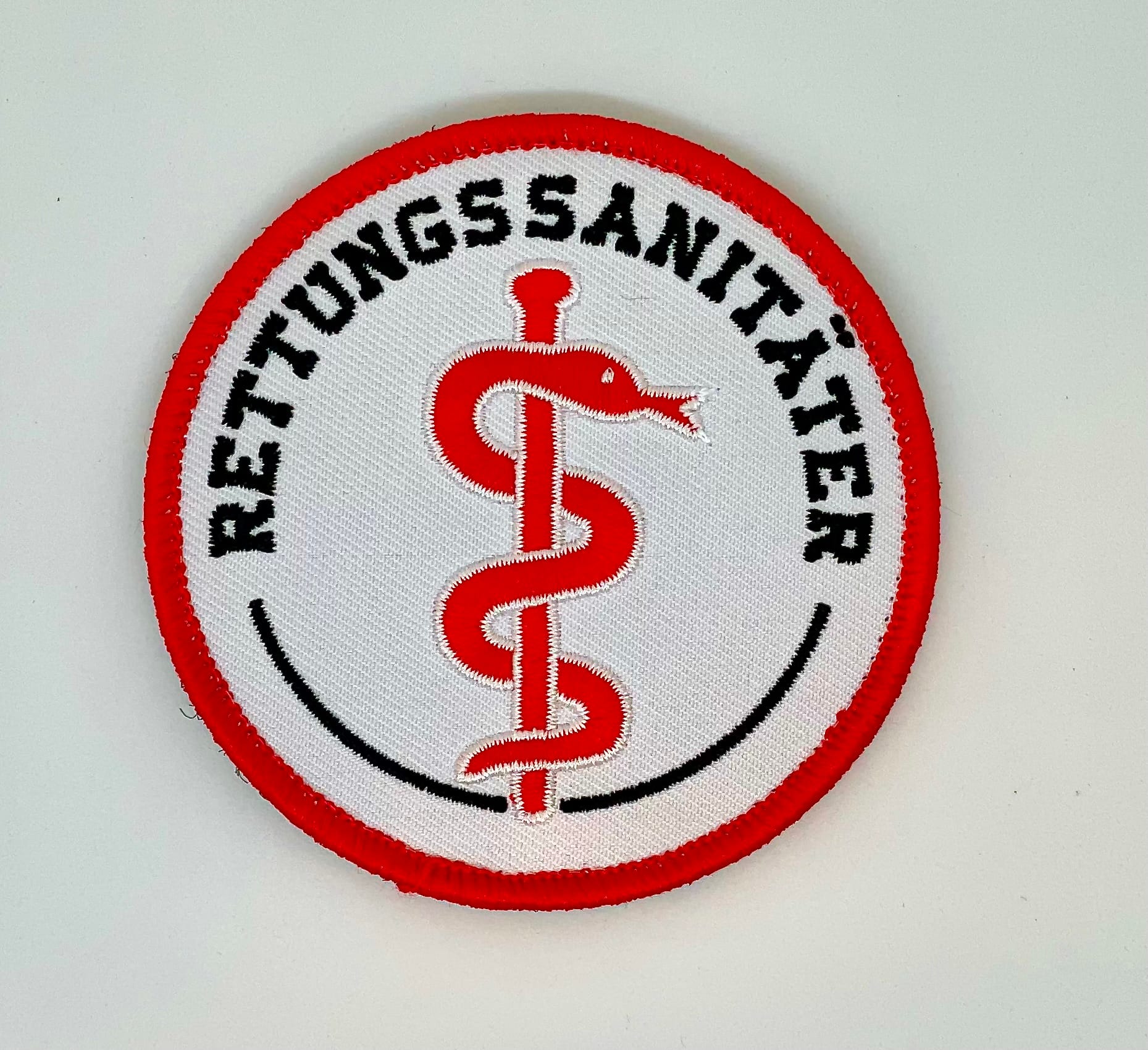 Rettungssanitäter Stoffaufnäher/Patch Klett (8cm Durchmesser ...